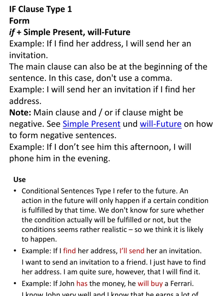 If Clause Type 1 | Syntax | Linguistic Morphology | Free 30-day Trial ...