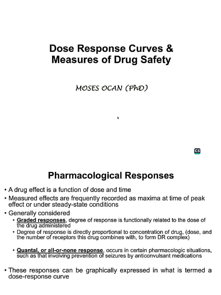 Drug Response Curves and Drug Safety. | PDF
