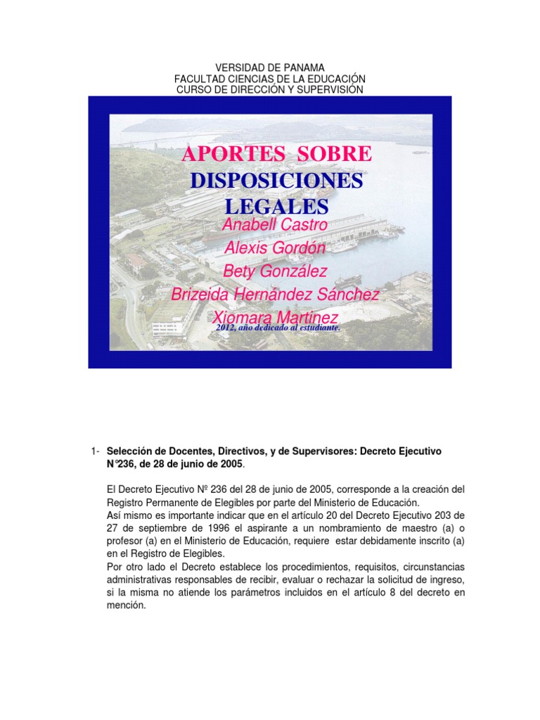 Disposiciones Legales Equipo | PDF | Educación Secundaria | Educación ...