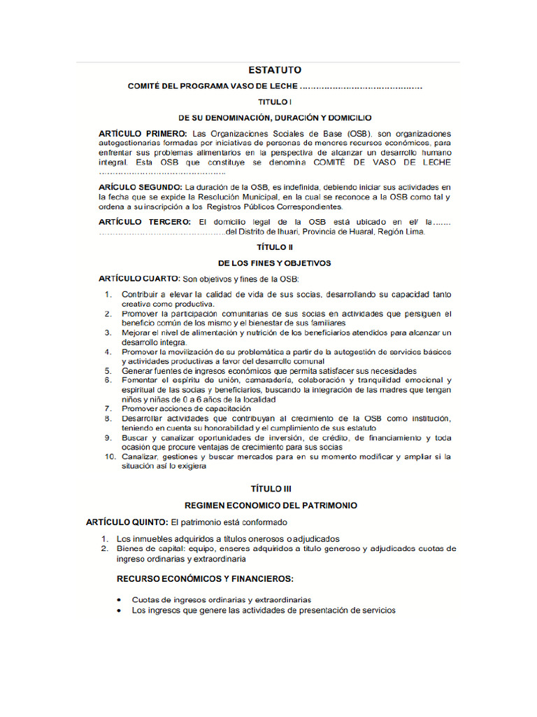 Estatuto PVL 2025 | PDF