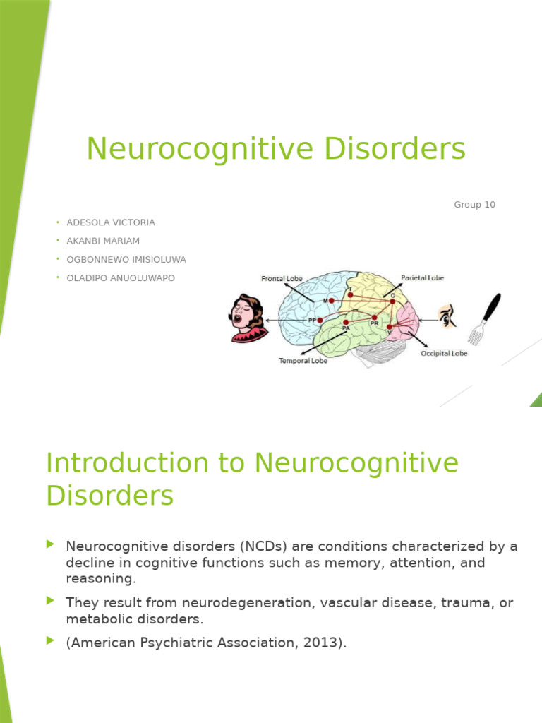 Mental Health Presentation Group 10 - Neurocognitive Disorders | PDF ...