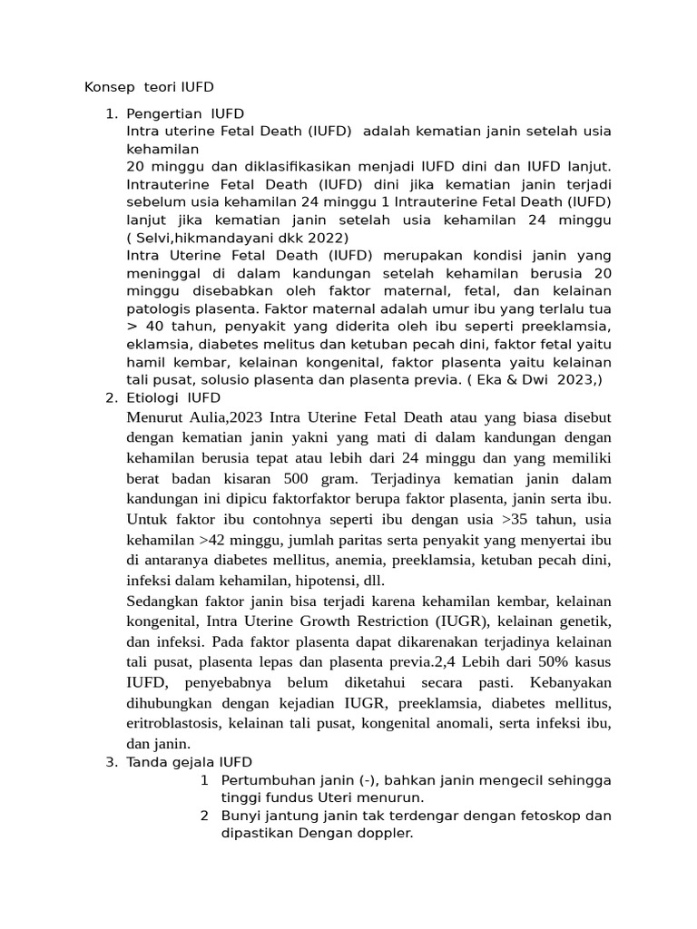 Panduan Lengkap IUFD: Penyebab & Penanganan | PDF