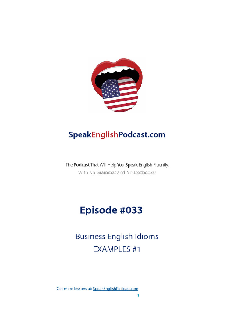 033 Business English Expressions Idioms Story Part1 | PDF