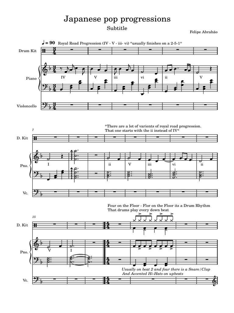 Japanese Pop Chord Progressions | PDF | Musical Compositions | Harmony