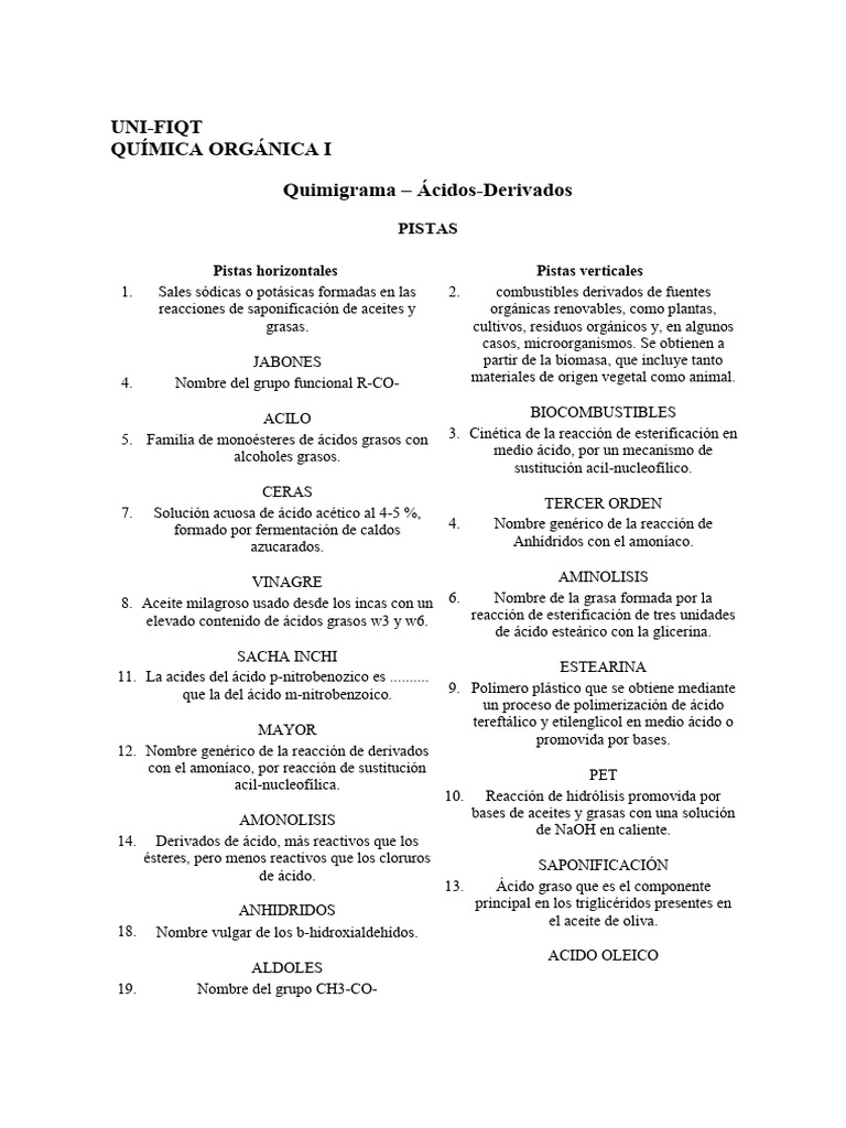 Acidos Derivados CRUCI | PDF | Ester | Petróleo