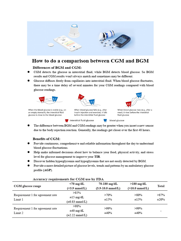 Comparison SOP of CGM With BGM-to End User | PDF | Disorders Of ...
