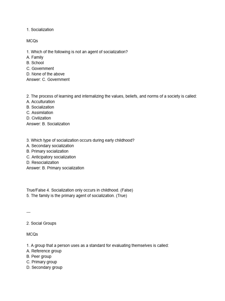 Solg 102 PQ | PDF | Deviance (Sociology) | Socialization