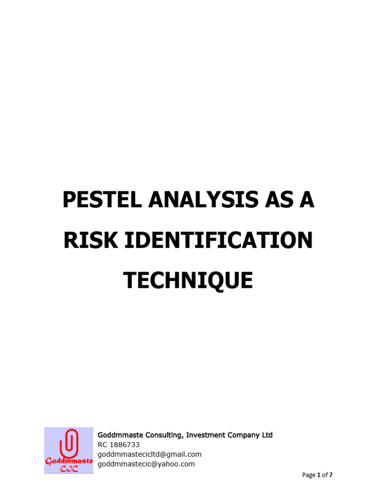 PESTEL Analysis As A Risk Identification Technique 1761918336 | PDF ...