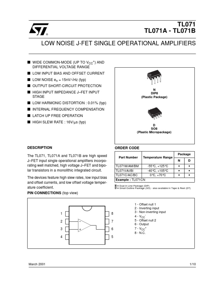 TL074 Op-Amp IC Pinout, Features, Equivalent Datasheet, 52% OFF
