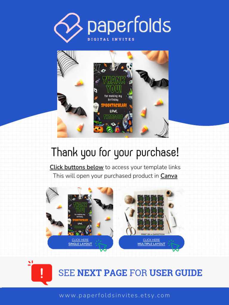 Halloween Birthday Favor Tag Template Link | PDF | Page Layout ...
