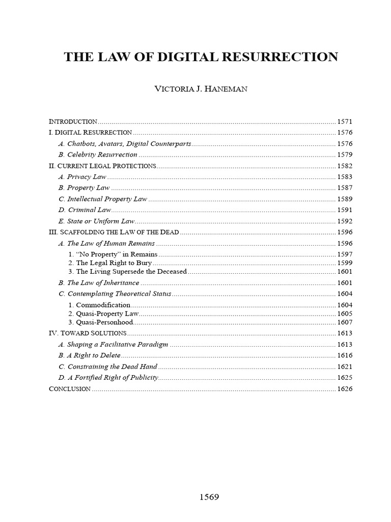The Law of Digital Resurrection | PDF