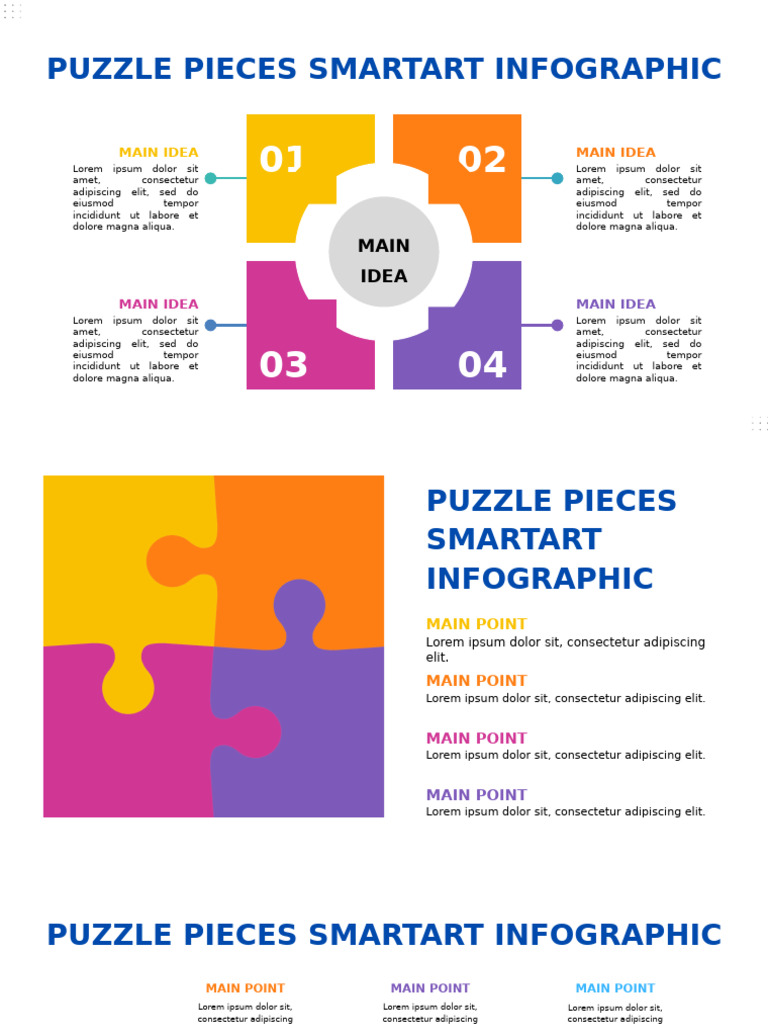Puzzle Pieces SmartArt Infographic | PDF