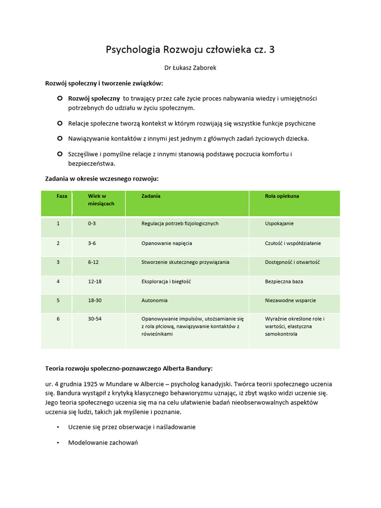 Psychologia Rozwoju Czå Owieka 3 | PDF