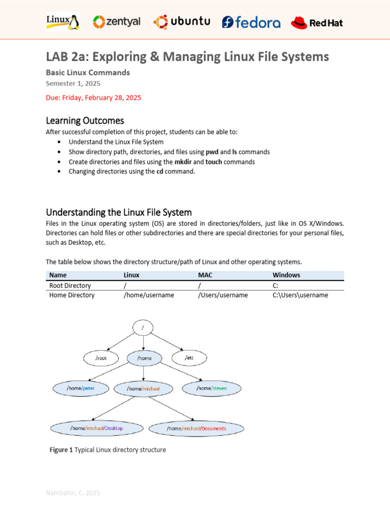 Hands-On Lab 2a - Exploring & Managing Linux File Systems | PDF ...