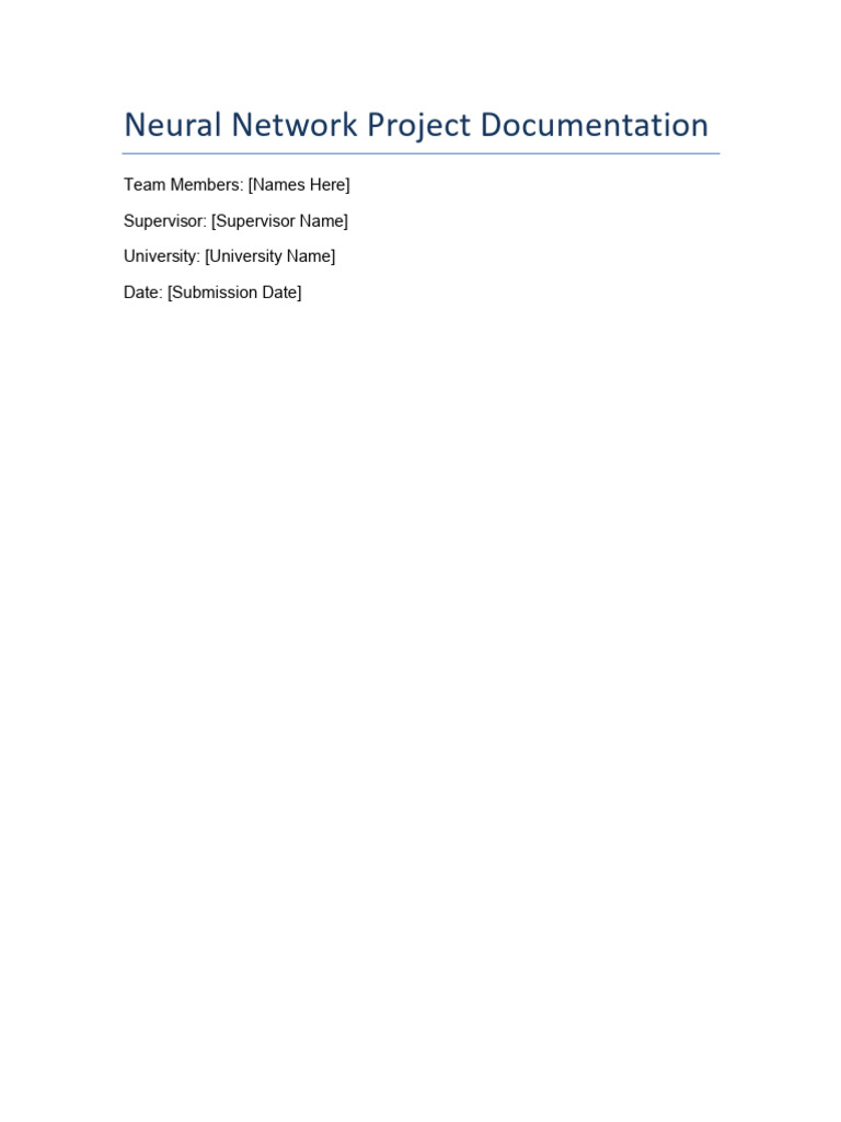 Neural Network Project Documentation Template | PDF | Applied ...