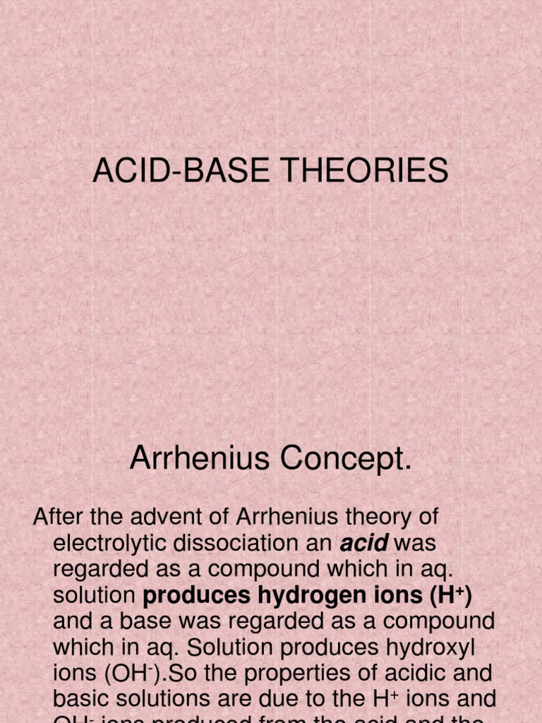 Overview of Acid-Base Theories | PDF | Titration | Chemistry