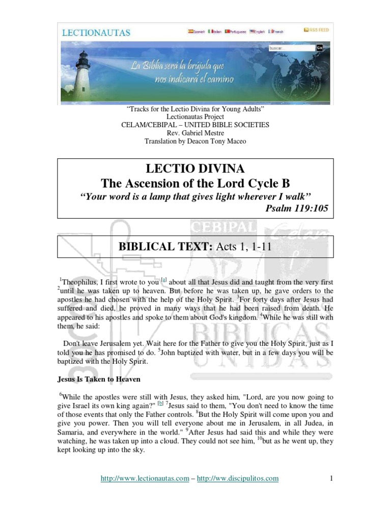 The Ascension of The Lord Cycle B | PDF | Acts Of The Apostles ...