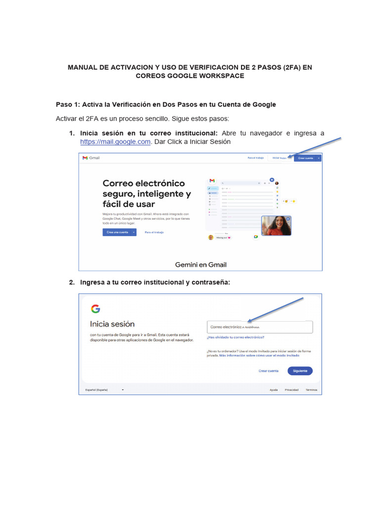 Activar Verificación en Dos Pasos en Google | PDF | Aplicación movil ...