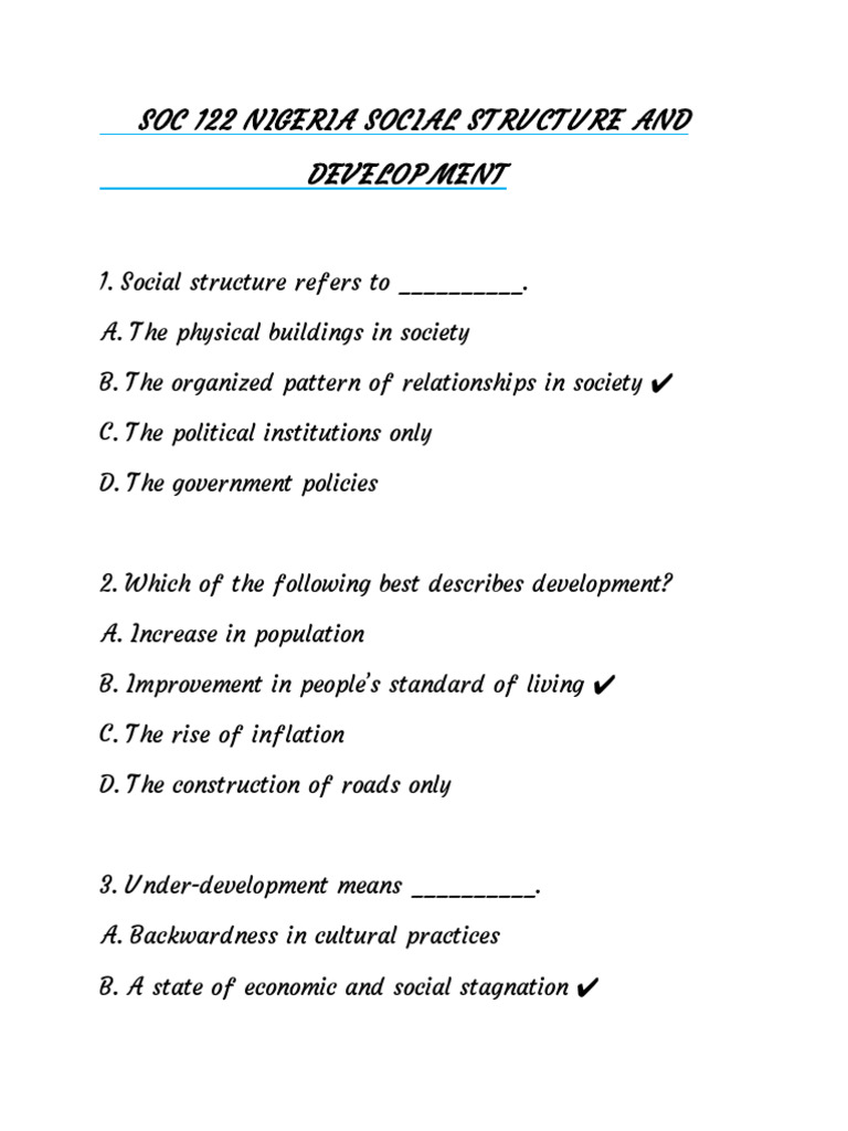 Nigeria's Social Structure and Development Insights | PDF | Poverty ...