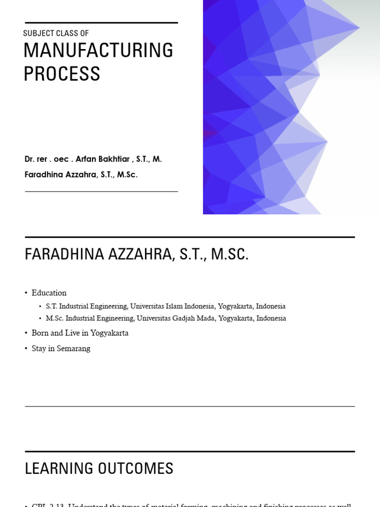 Overview of Manufacturing Processes | PDF | Metals | Polymers
