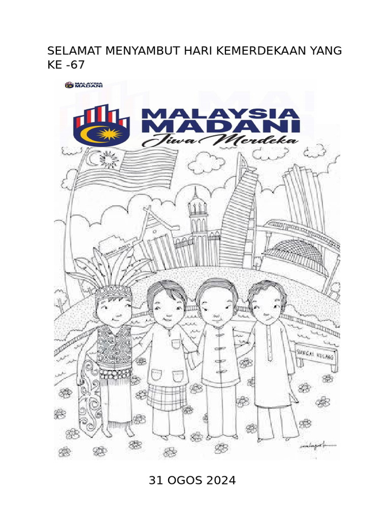 Worksheet Coloring Merdeka 2024 | PDF