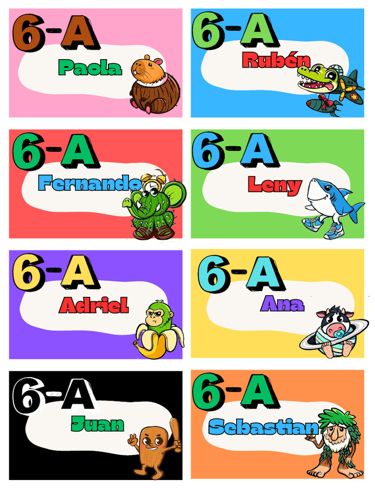Colorful Fun Student Name Label | PDF