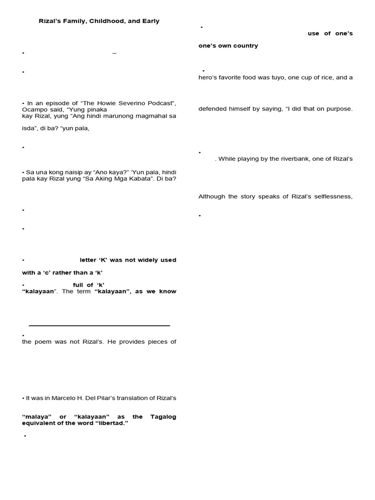 RIZAL MIDTERM REVIEWER PART 1 | PDF