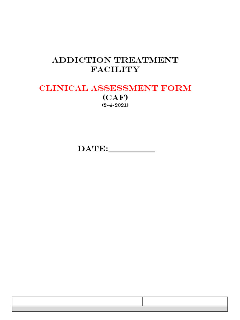 Addiction Treatment Clinical Assessment Form | PDF | Stepfamily ...