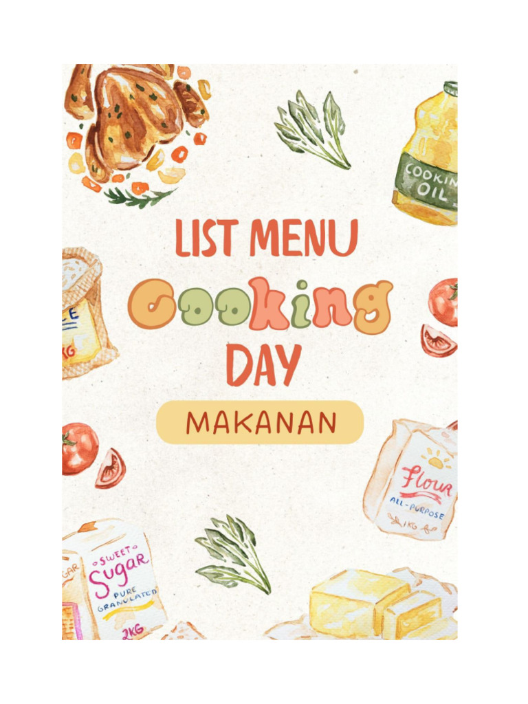 List Menu Cooking Day | PDF
