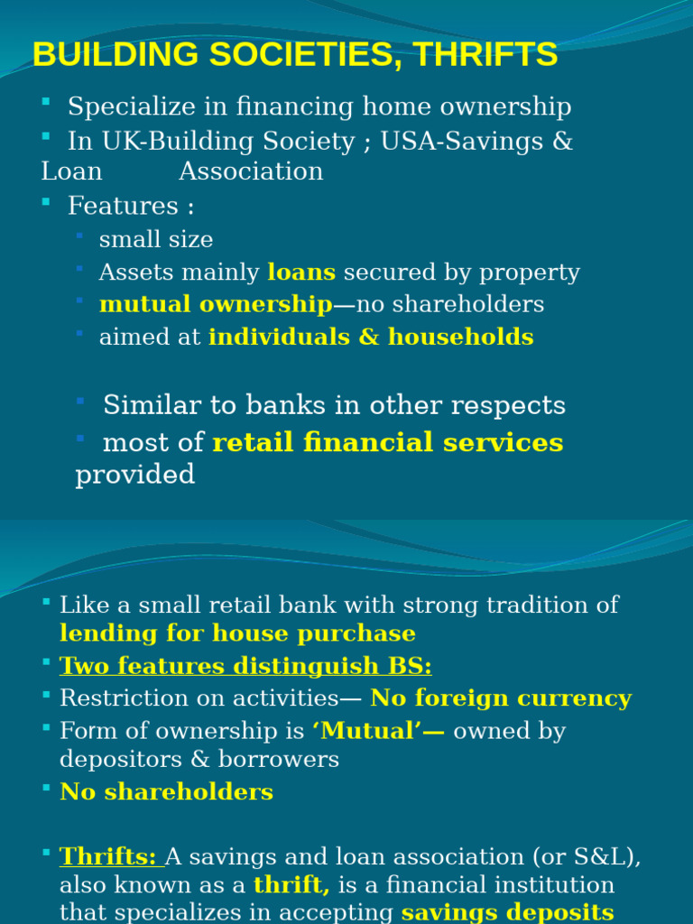 Building Societies, Thrifts | PDF