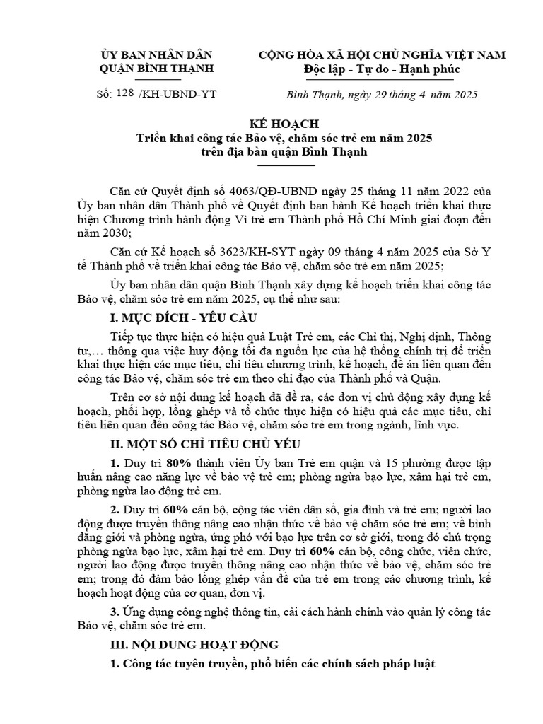 KH TRIEN KHAI CONG TAC BVCSTE NAM 2025.signed - Signed.signed | PDF