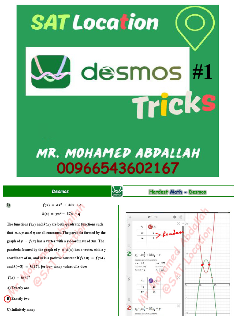 Mr. Moh. Abdallah Desmos Tricks (#1) (SC) | PDF | Function (Mathematics ...