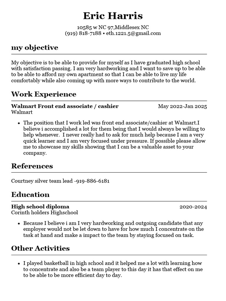 Resume Eric Harris | PDF