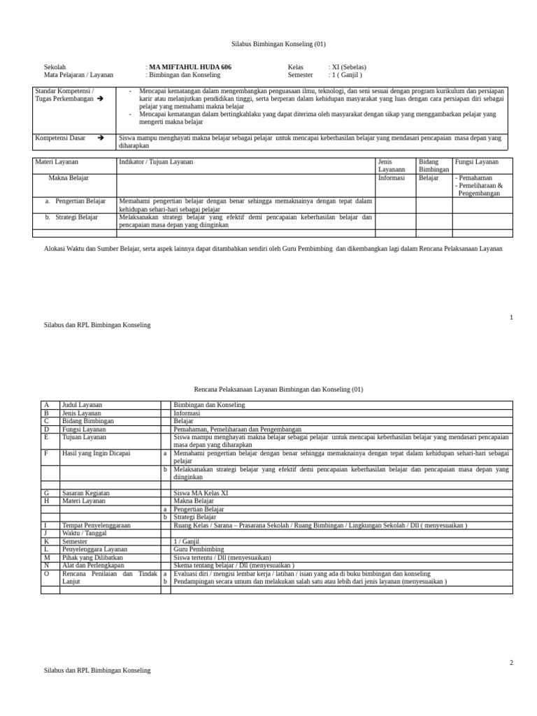 Silabus-RPL BK XI | PDF