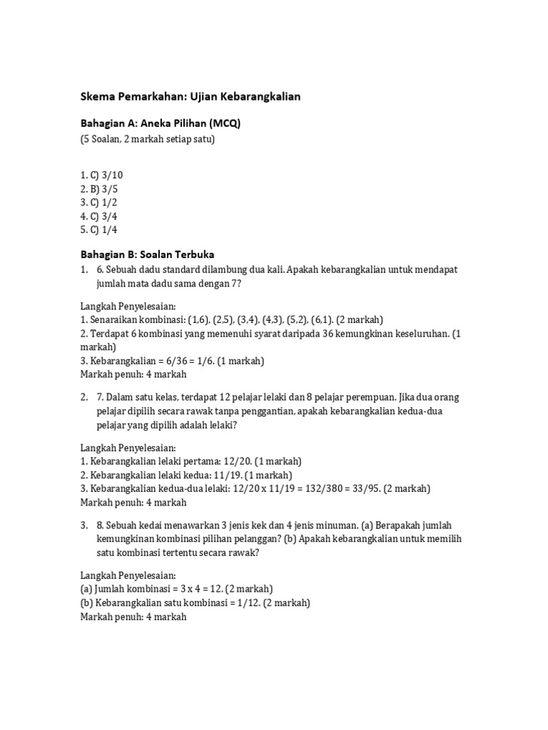 Skema Pemarkahan KemasKini | PDF