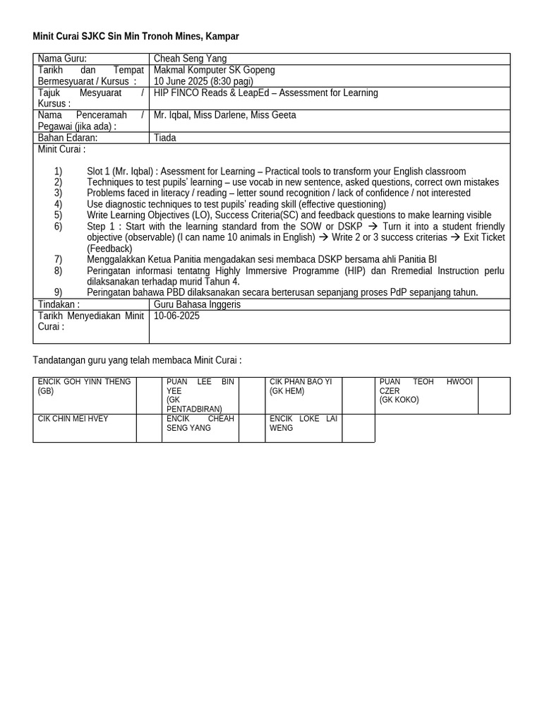 2025 Minit Curai Hip Finco Reads | PDF