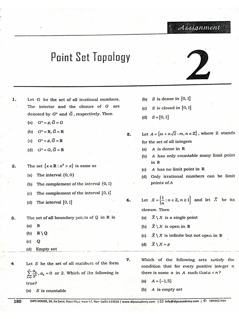 Point Set Topology | PDF