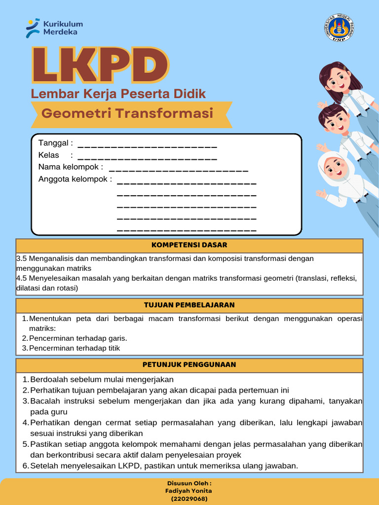 Lkpd Transformasi Geometri Sma | PDF