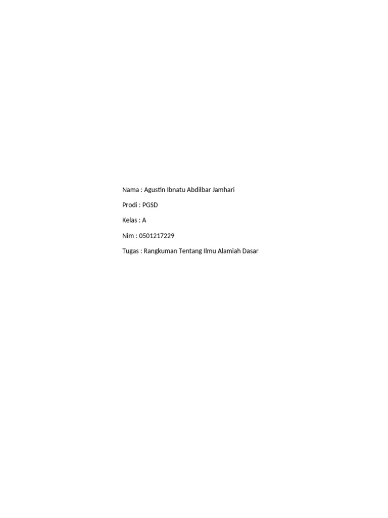 Rangkuman Ilmu Alamiah Dasar PGSD | PDF