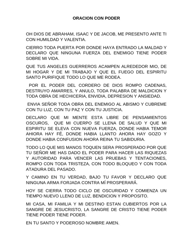Oracion Con Poder | PDF