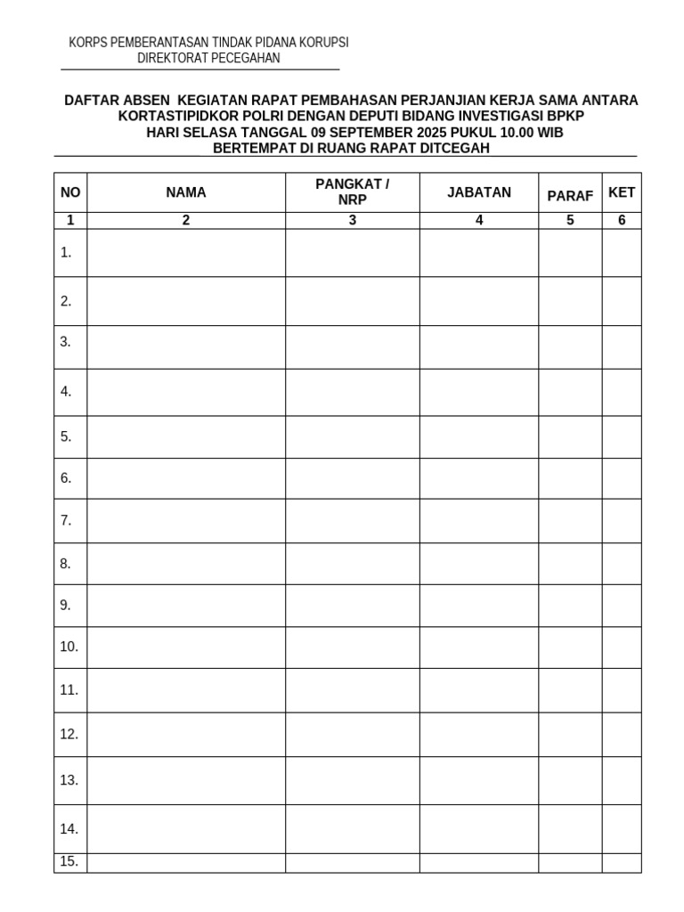 Absen Rapat | PDF