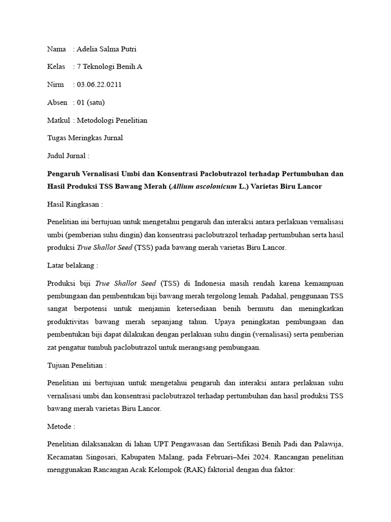 Adelia Salma Putri_Ringkas Jurnal | PDF