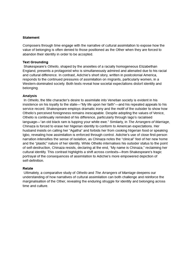 Noorain Ali - Module A - Sample Body Paragraphs For Deconstruct | PDF ...