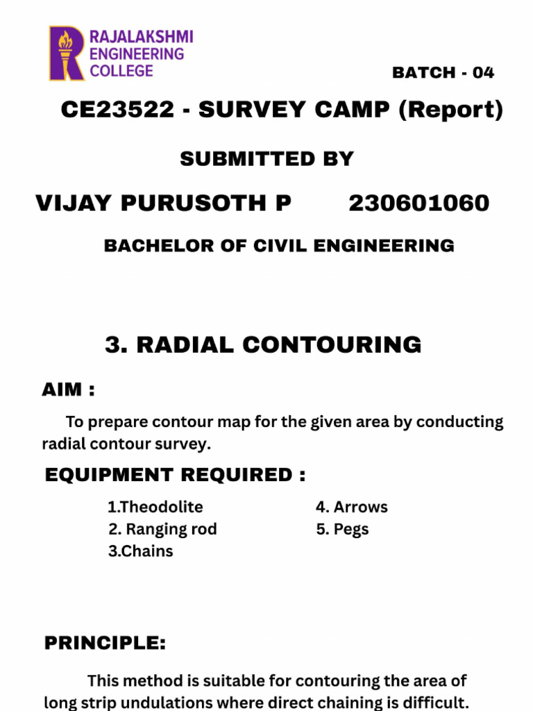 Radial Contouring Survey Report | PDF | Geographic Data And Information ...