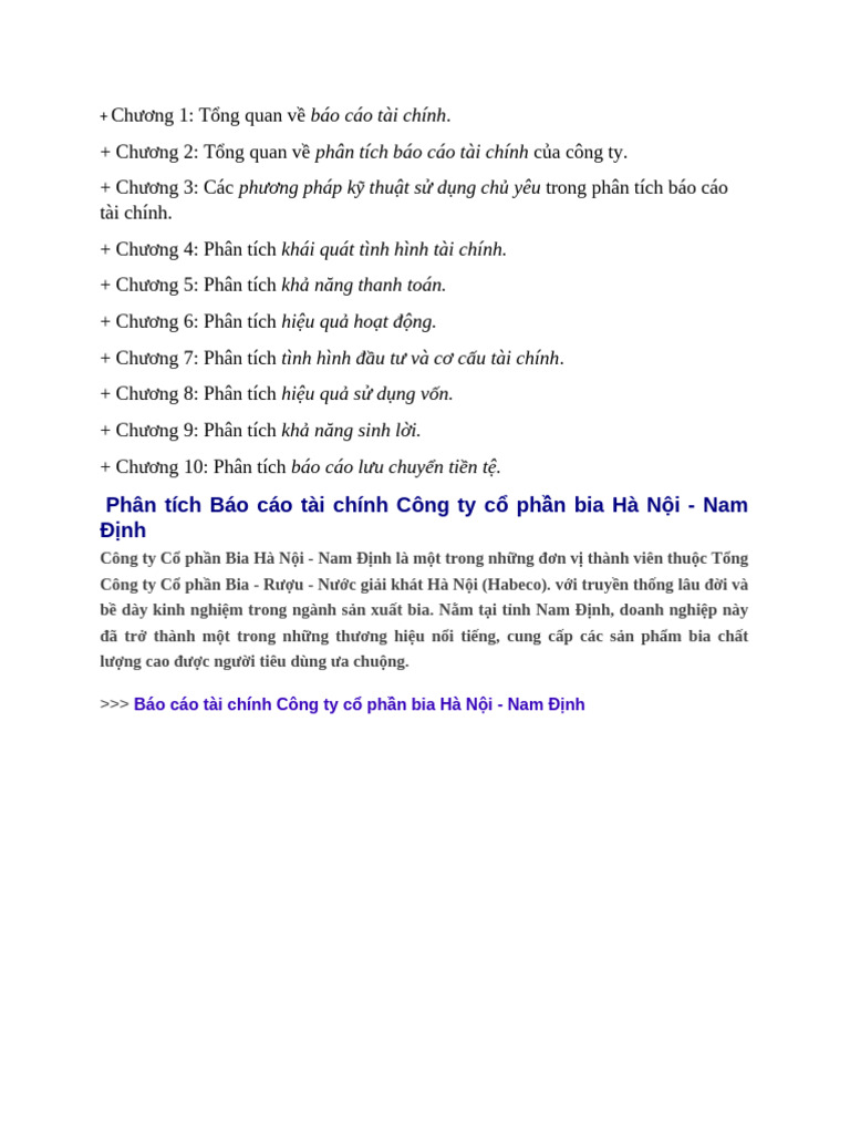 ĐỀ CƯƠNG PTBCTC | PDF