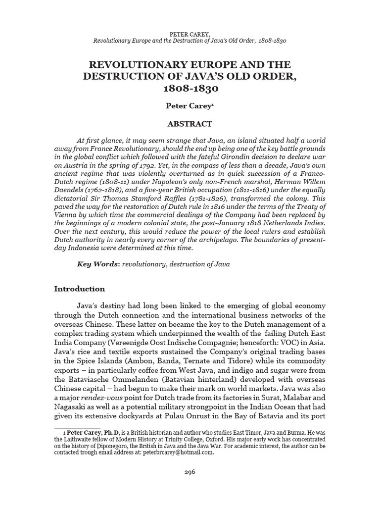 Revolutionary Europe and the Destruction of Java s Old Order 5degyawzp4 | PDF | Java