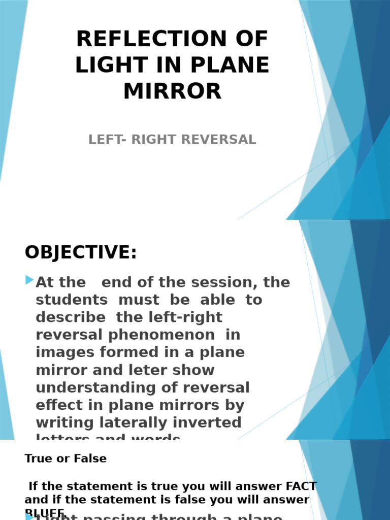 Understanding Plane Mirror Reflection | PDF | Mirror | Reflection (Physics)