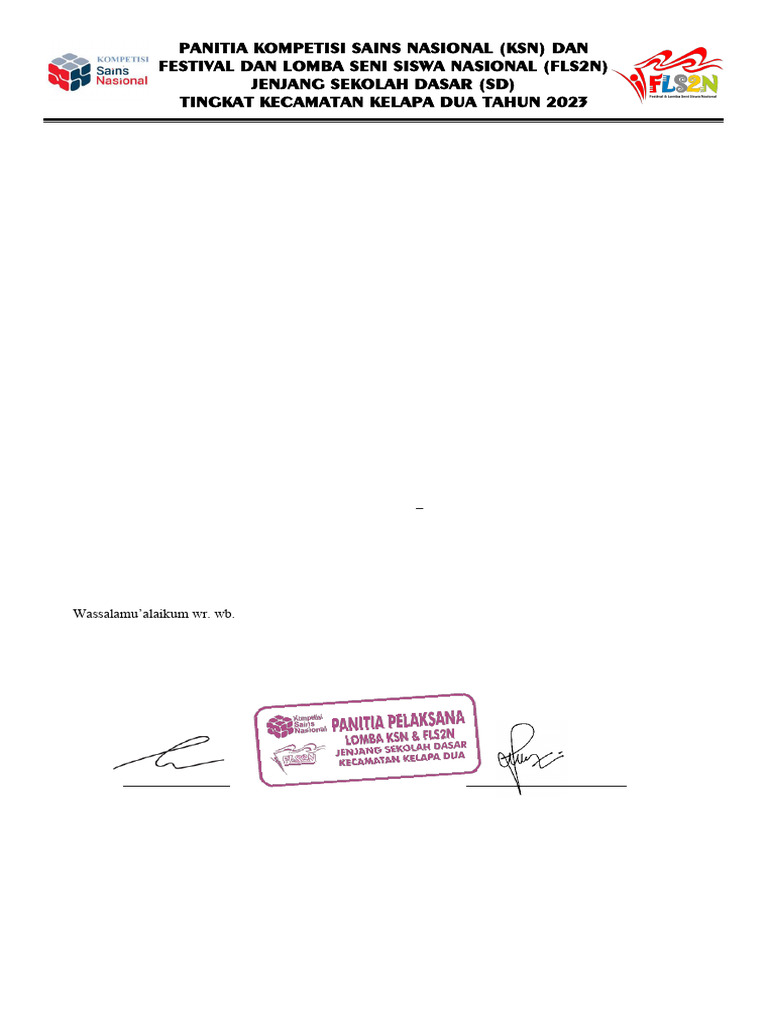 Surat Undangan Raker Panitia 09 01 2023 | PDF