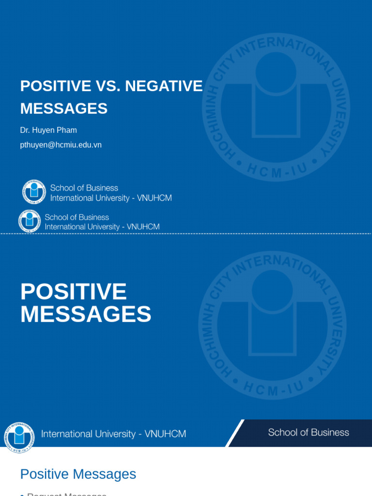 Positive and Negative Message Strategies | PDF | Communication | Human ...
