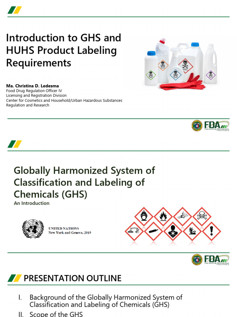 Labeling Requirements and Introduction To GHS - HUHS | PDF | Toxicity ...